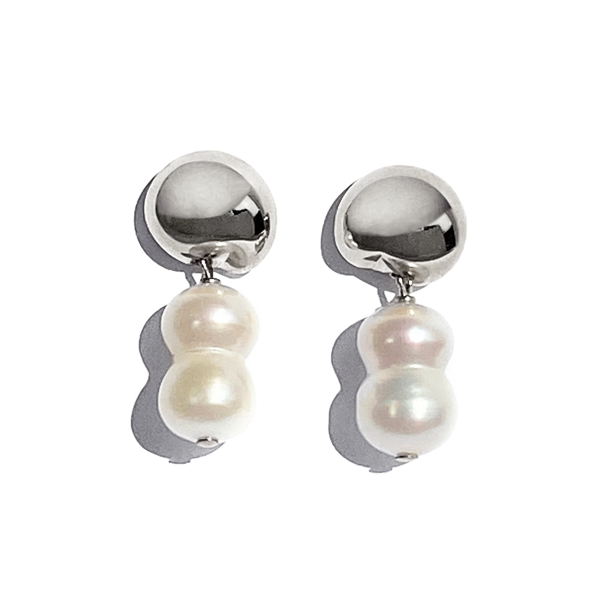 Gia Pearl Studs - Silver – BIKO