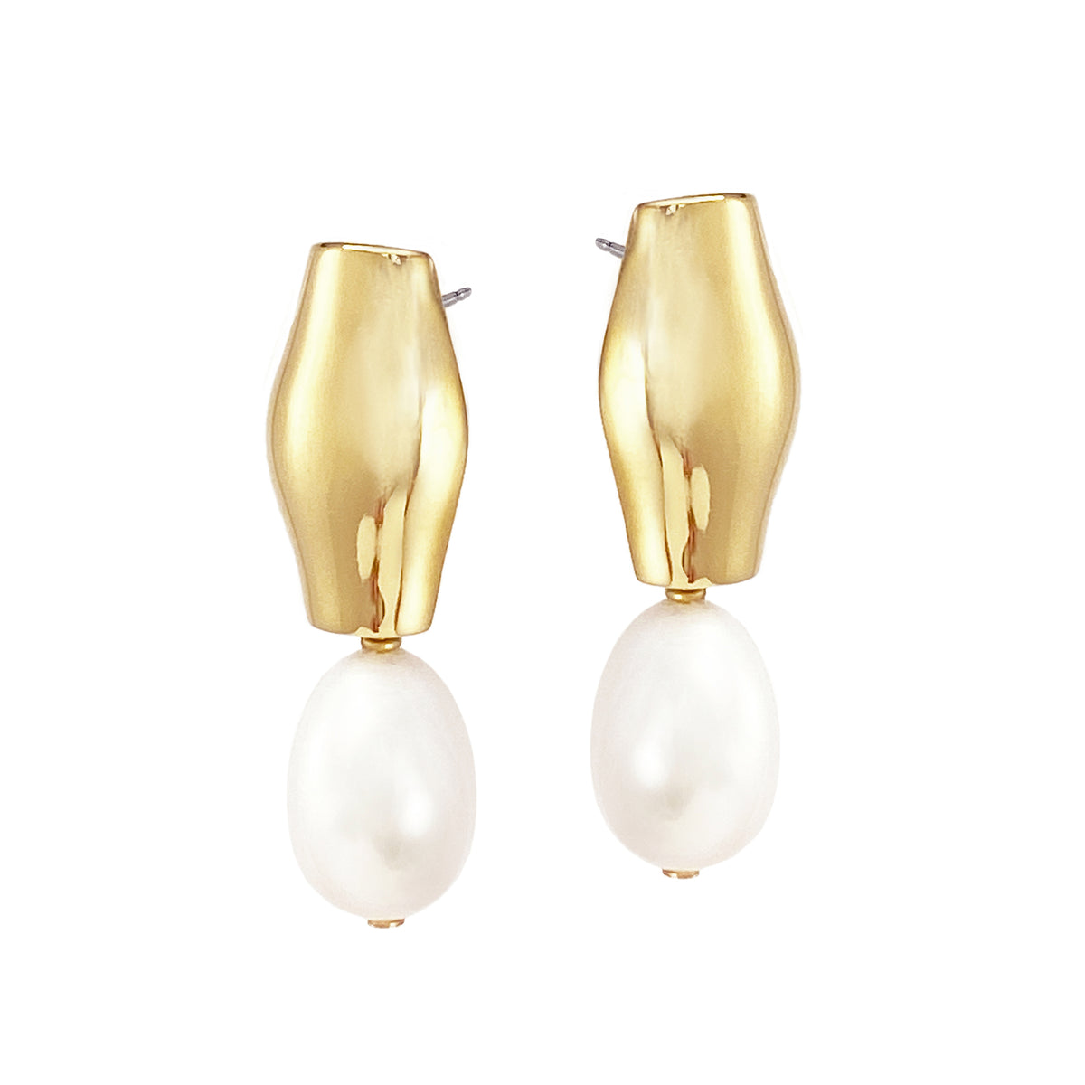 Amphora Pearl Studs - Gold – BIKO