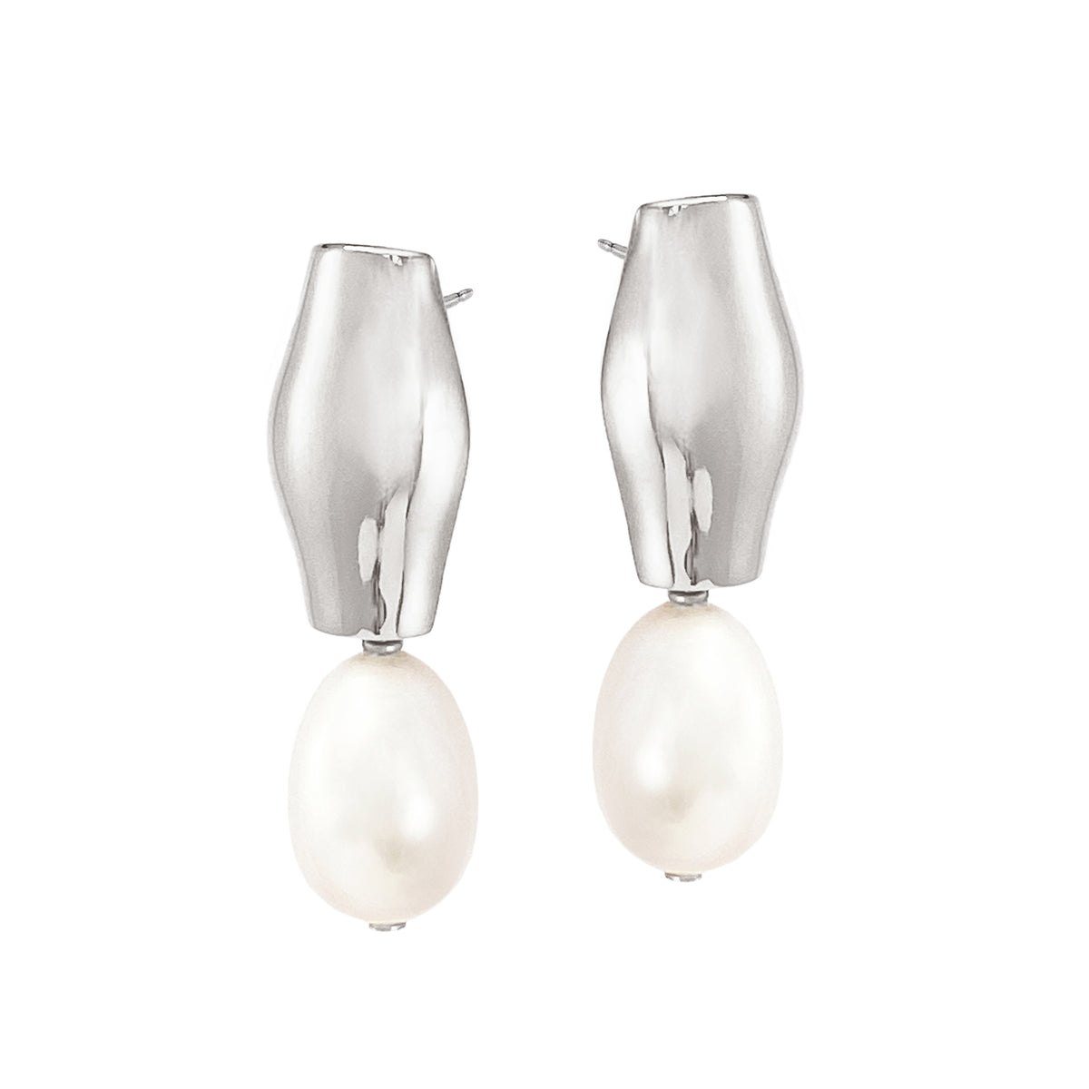 Amphora Pearl Studs - Silver – BIKO