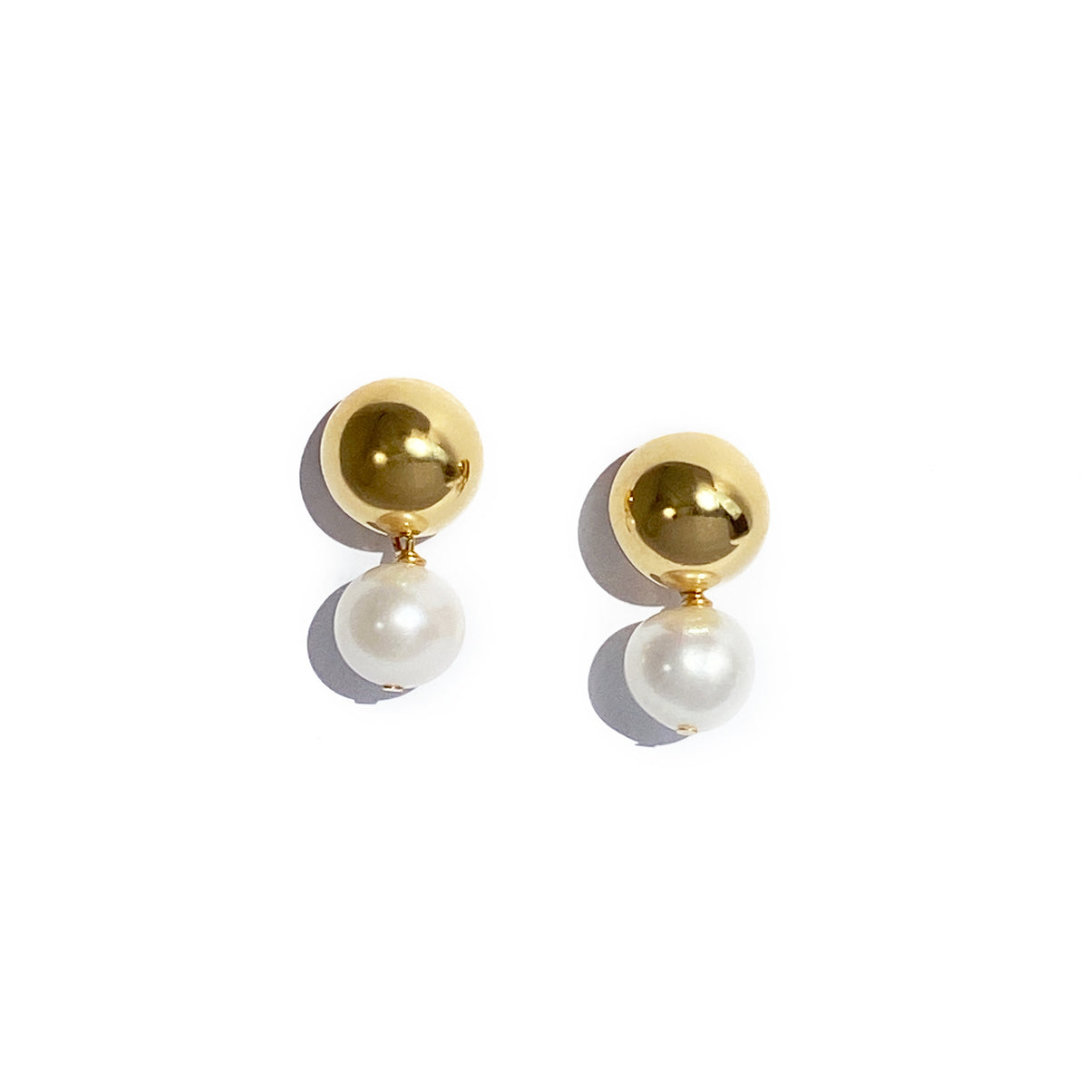 Pearl Dot Studs - Gold – BIKO