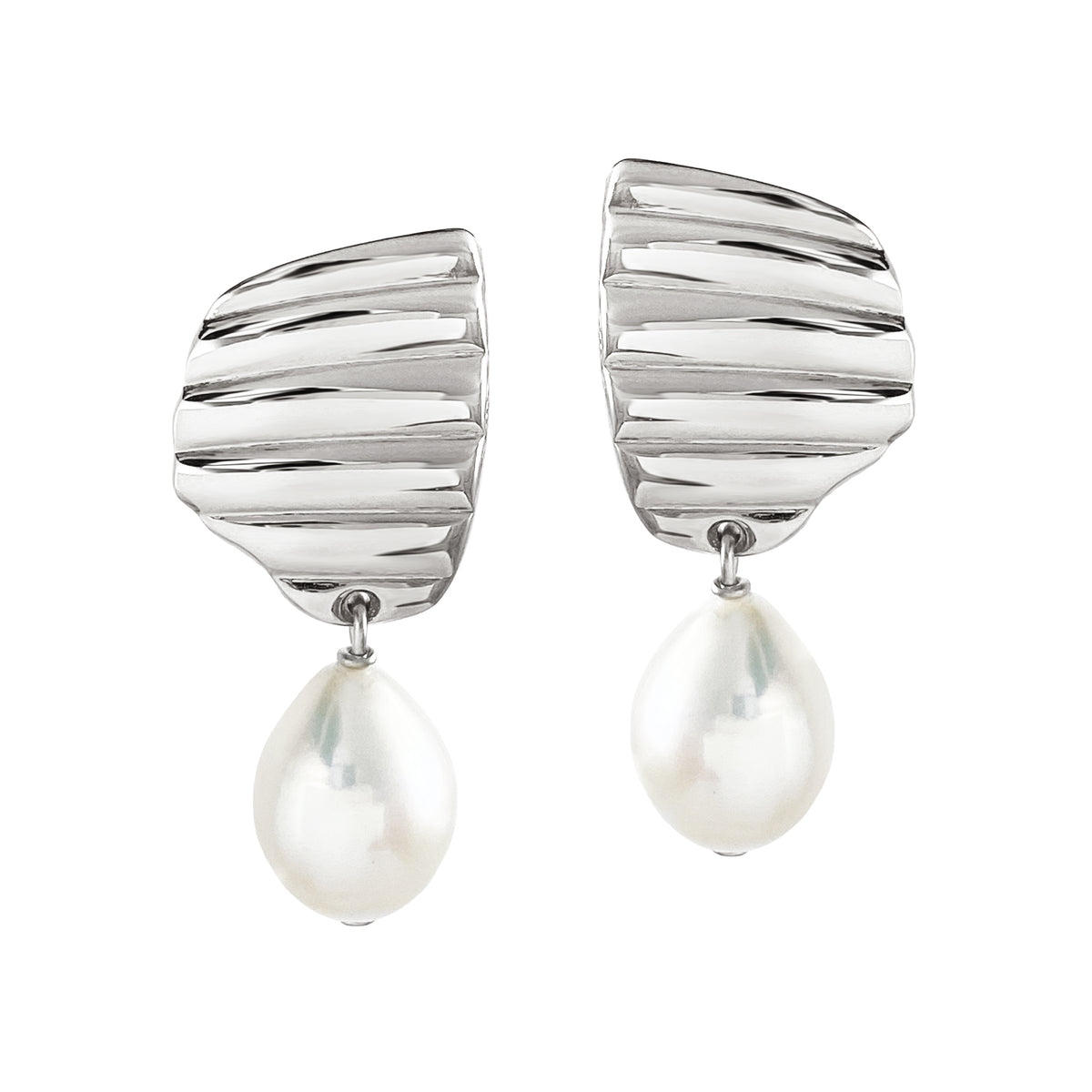 Sunray Pearl Studs - Silver – BIKO